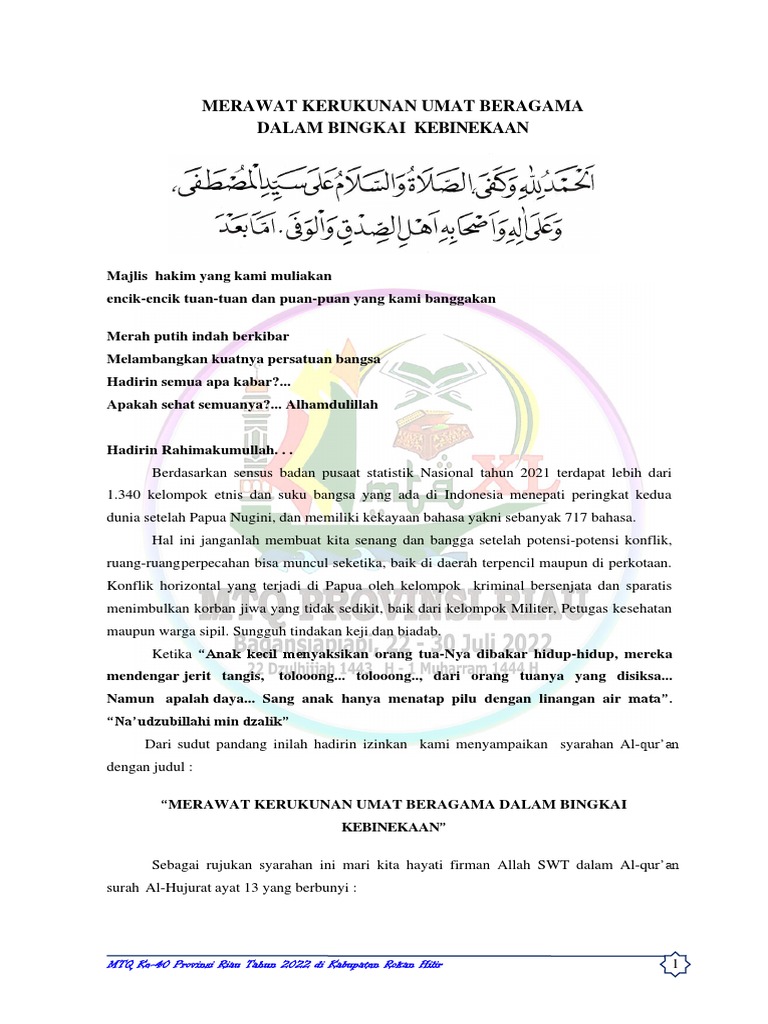 Putra Merawat Kerukunan Umat Beragama | PDF Putra Merawat Kerukunan Umat Beragama | PDF