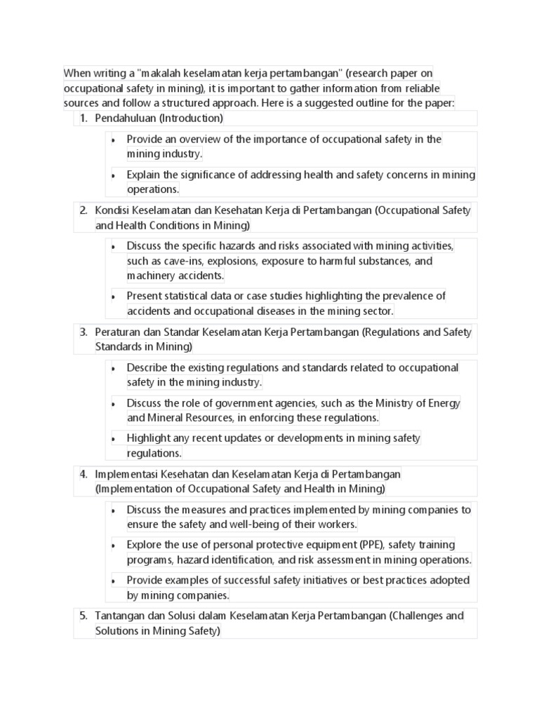 Occupational Safety in Mining Research Paper | PDF | Occupational Safety And Health | Mining