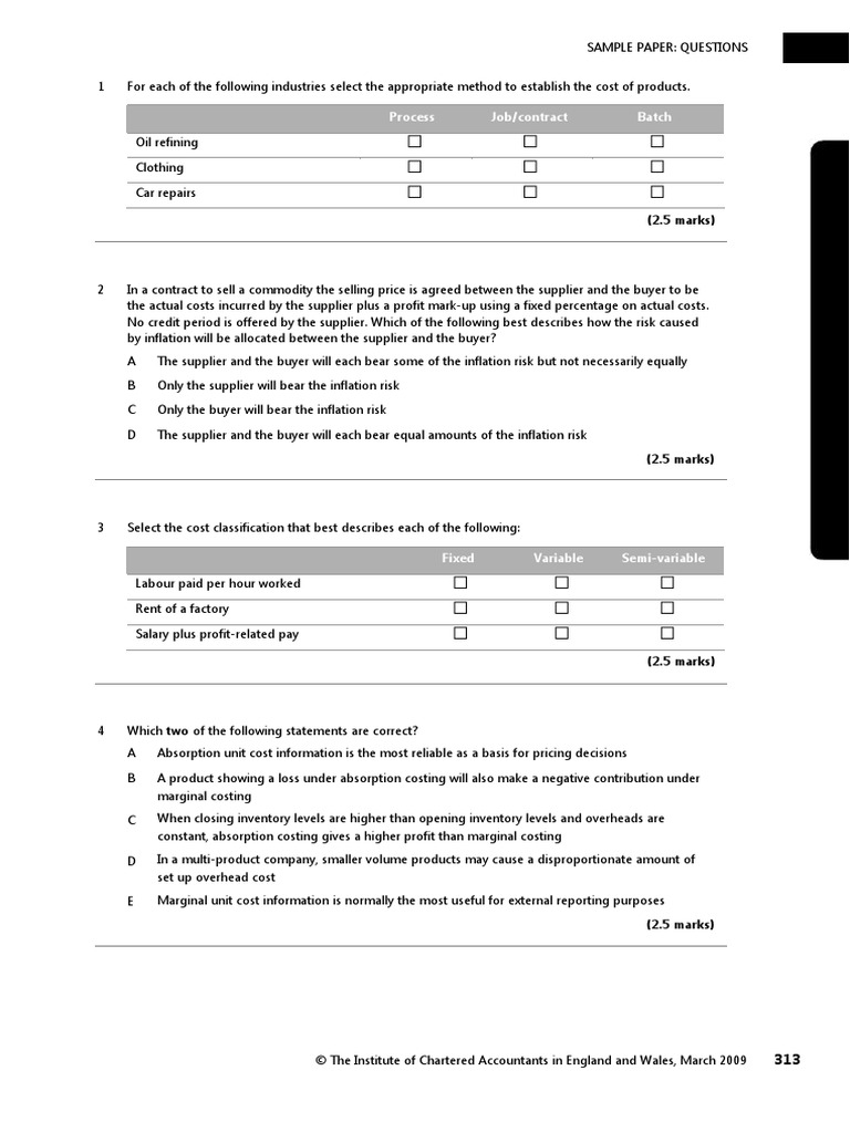015 CAMIST SamplePaper Qs Amndd HS PP 313-326 BW Sec | PDF | Internal Rate Of Return | Cost