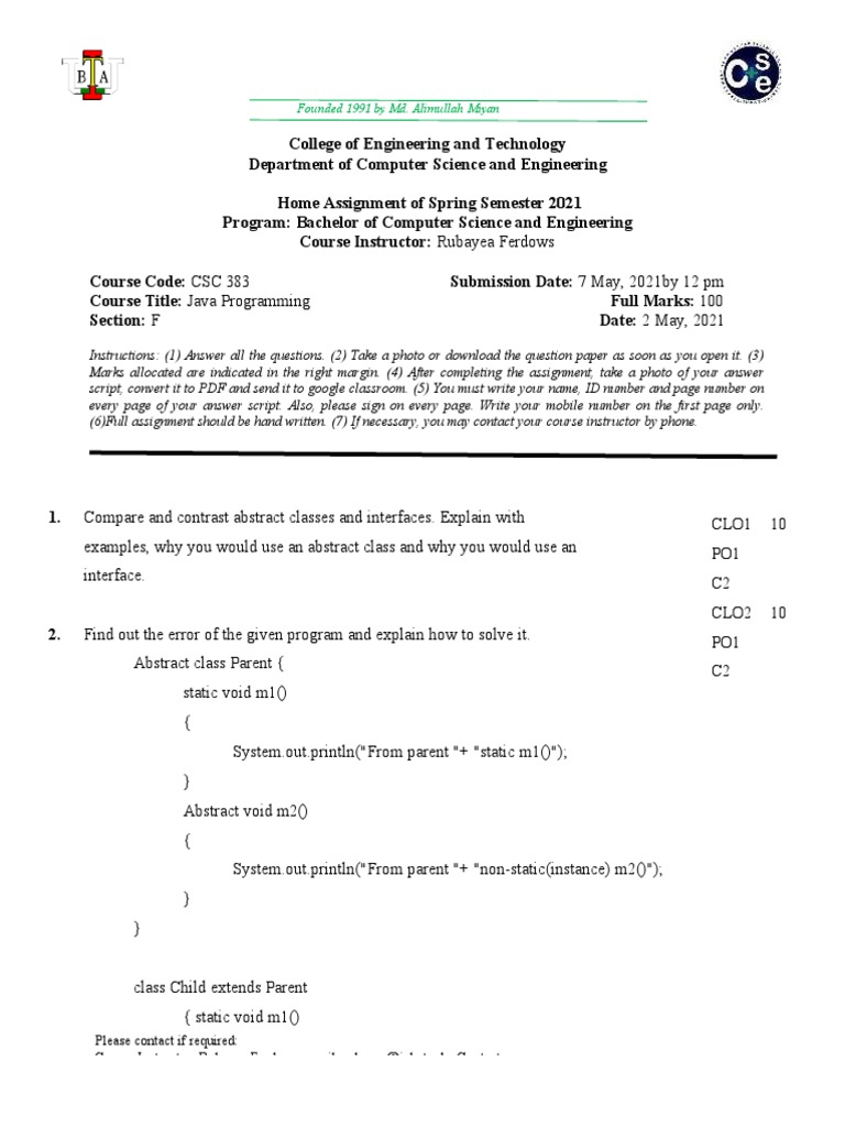 Final - Home - Assignment - CSC - 383 - F - RF | PDF | Method (Computer Programming) | Engineering