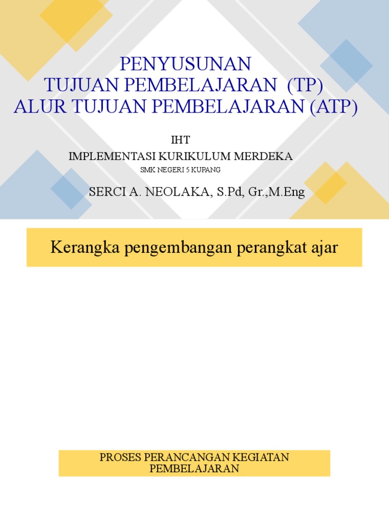 Penyusunan TP Dan Atp - Iht 2023 | PDF