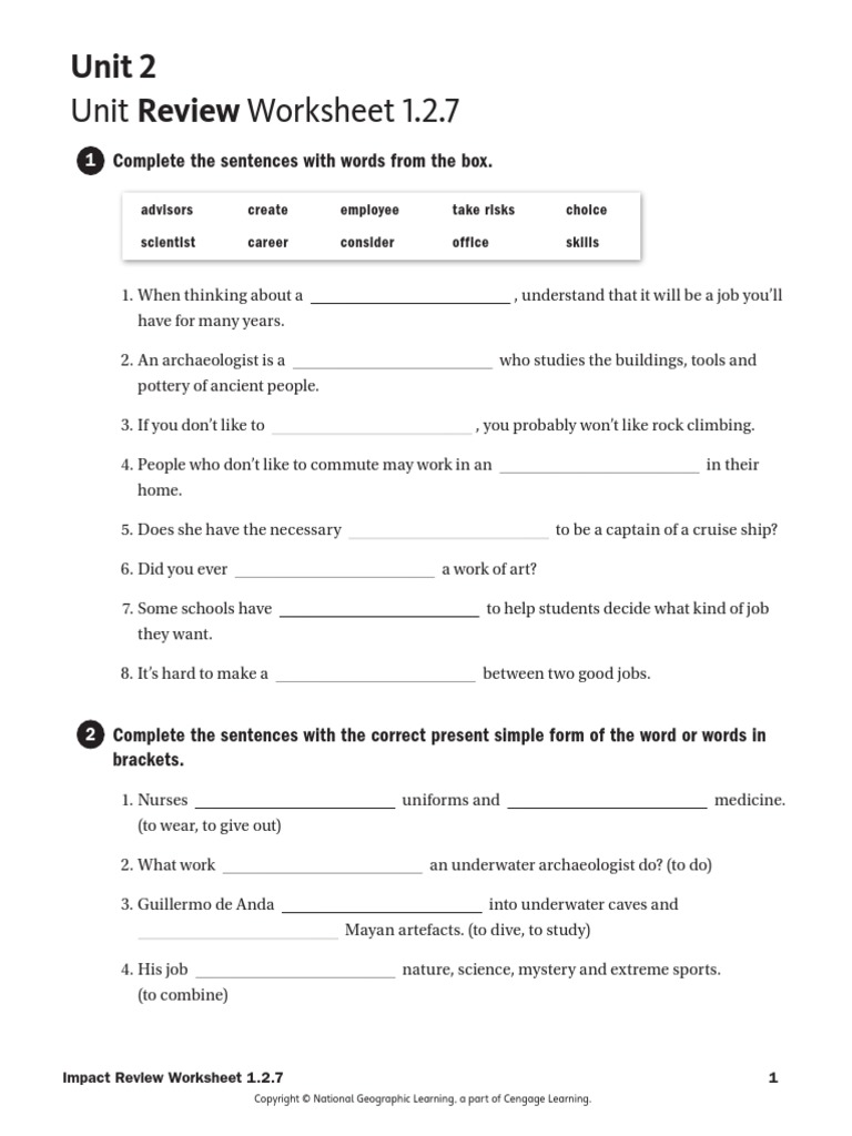 Owi Bre l01 U02 07 Worksheet | PDF