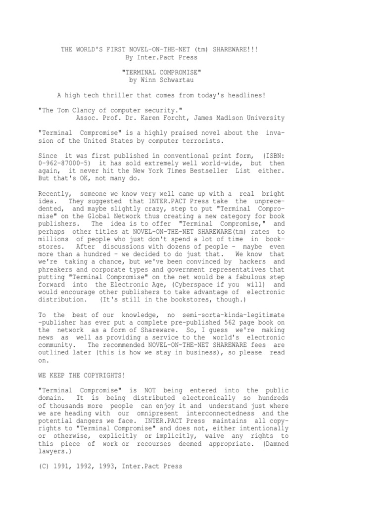 Terminal Compromise | PDF | National Security Agency | National ...