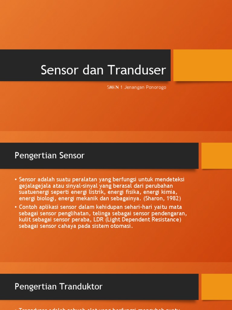 Sensor dan Transduser: Pengertian dan Jenis | PDF
