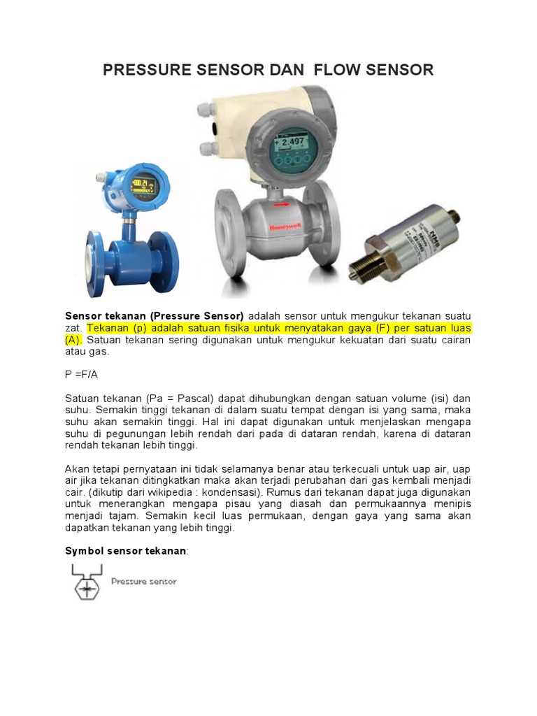 Pressure Sensor Dan Flow Sensor | PDF