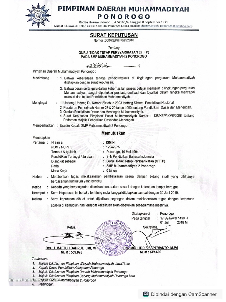 SK Pertama (GTTP) Bu Ismi @2018 | PDF