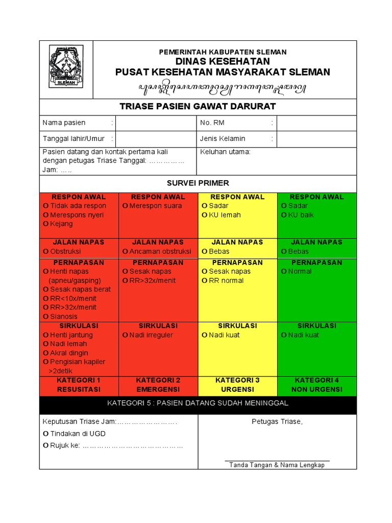 Form Triase Final | PDF