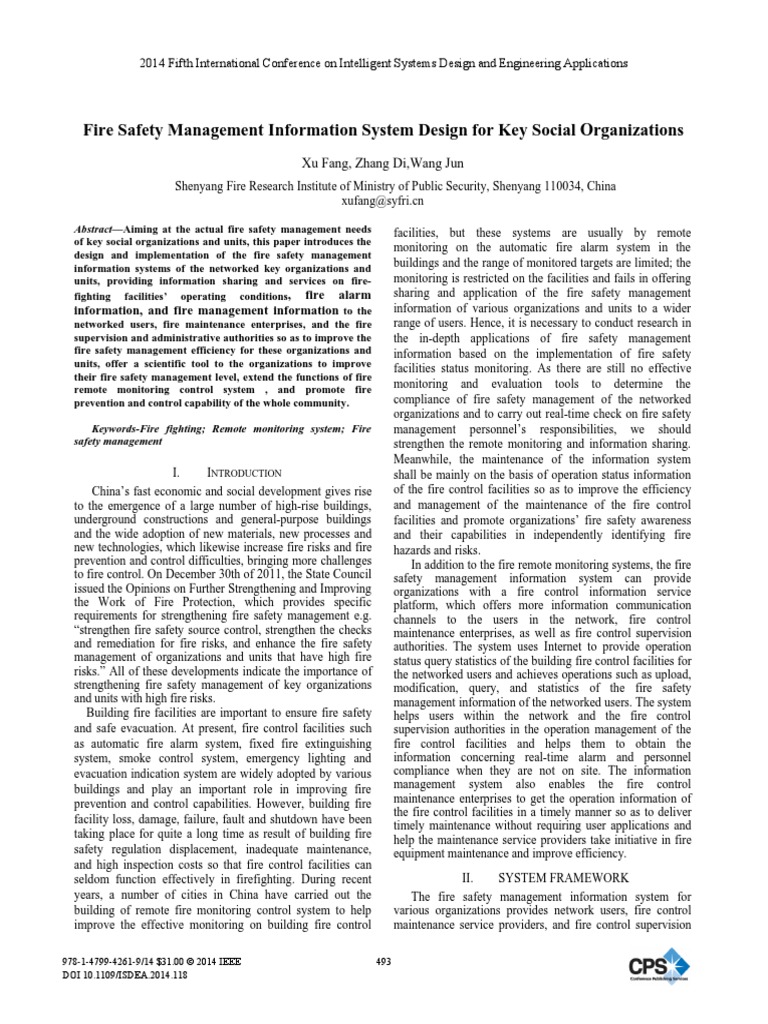 Fire Safety Management Information System Design For Key Social ...