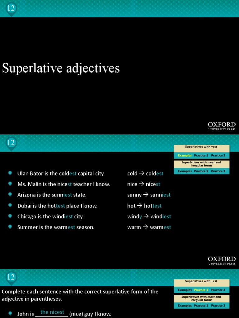 WA 01 U12 Superlatives | PDF | Language Arts & Discipline