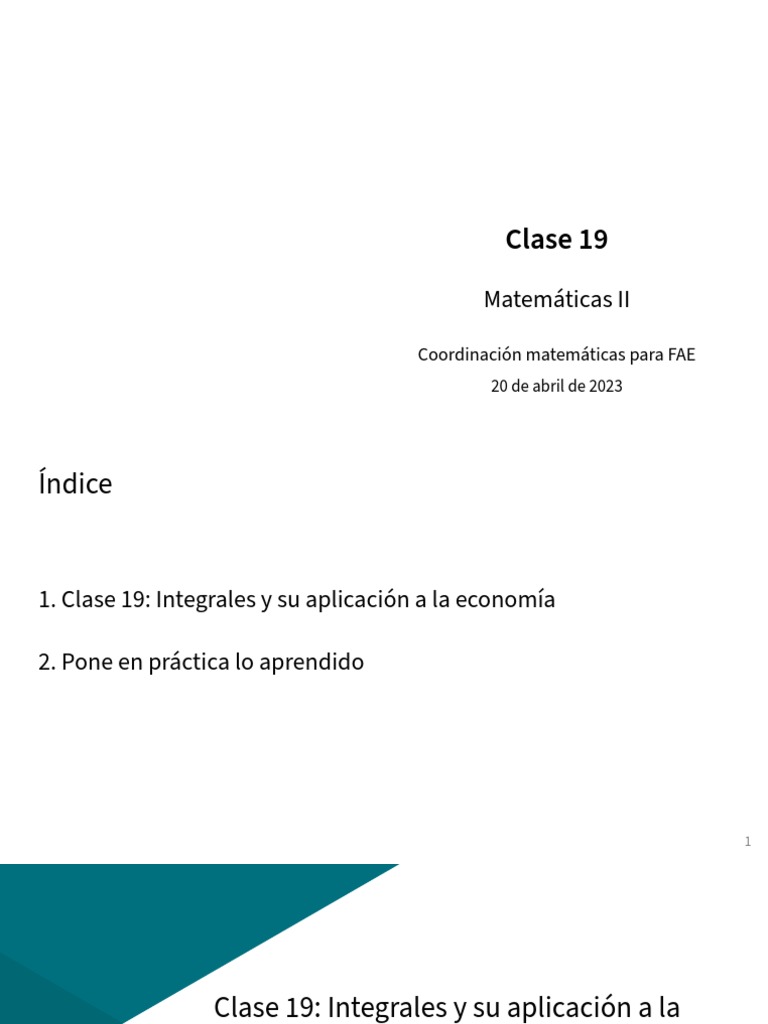 Clase 19 MATEII CPA | PDF | Excedente económico | Mercado (economía)