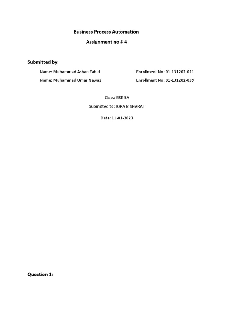 BPM Assignment 4 | PDF | Call Centre | Applied Mathematics