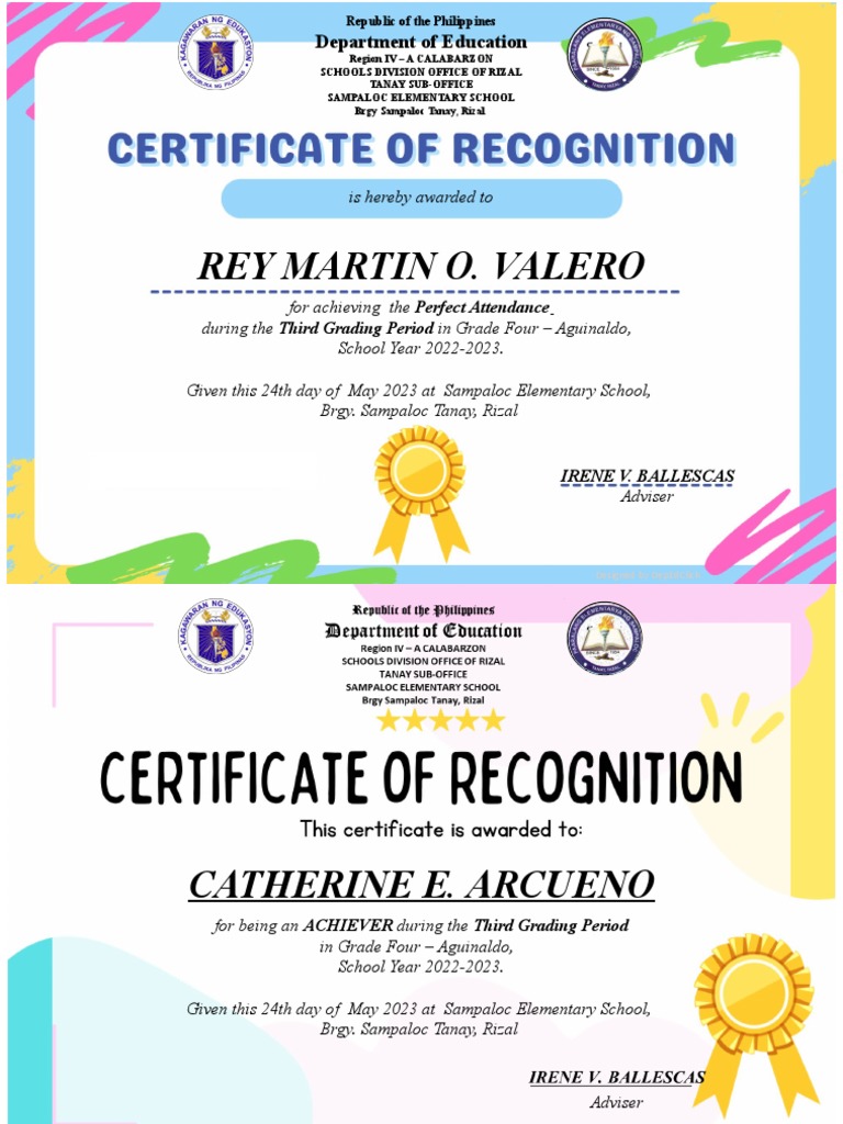 Certificate Achiever | PDF | Philippines