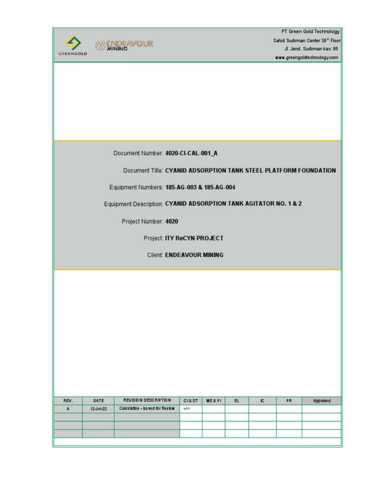 Cyanid Adsorption Tank Foundation Design | PDF | Civil Engineering ...