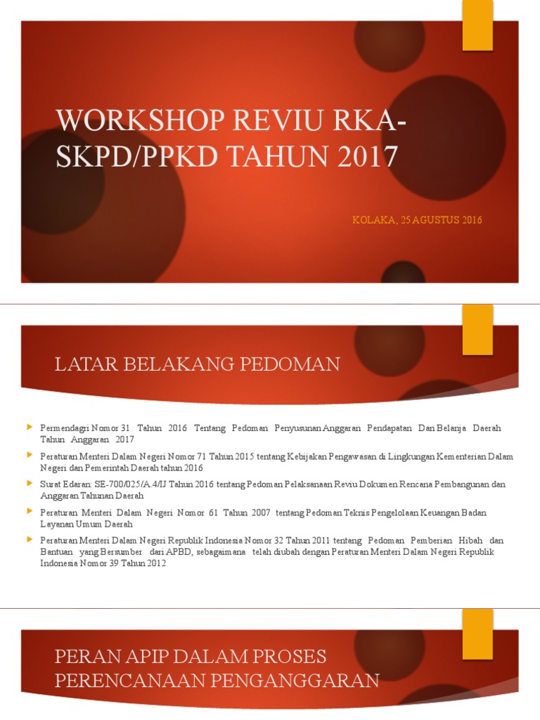 Asistensi Reviu Rka-Skpd | PDF