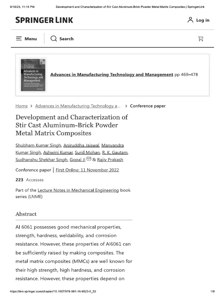 Development and Characterization of Sti... Metal Matrix Composites ...