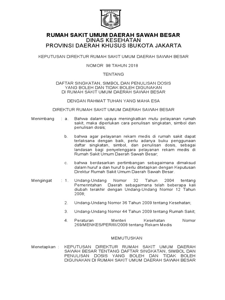 SK Daftar Singkatan Dan Simbol | PDF