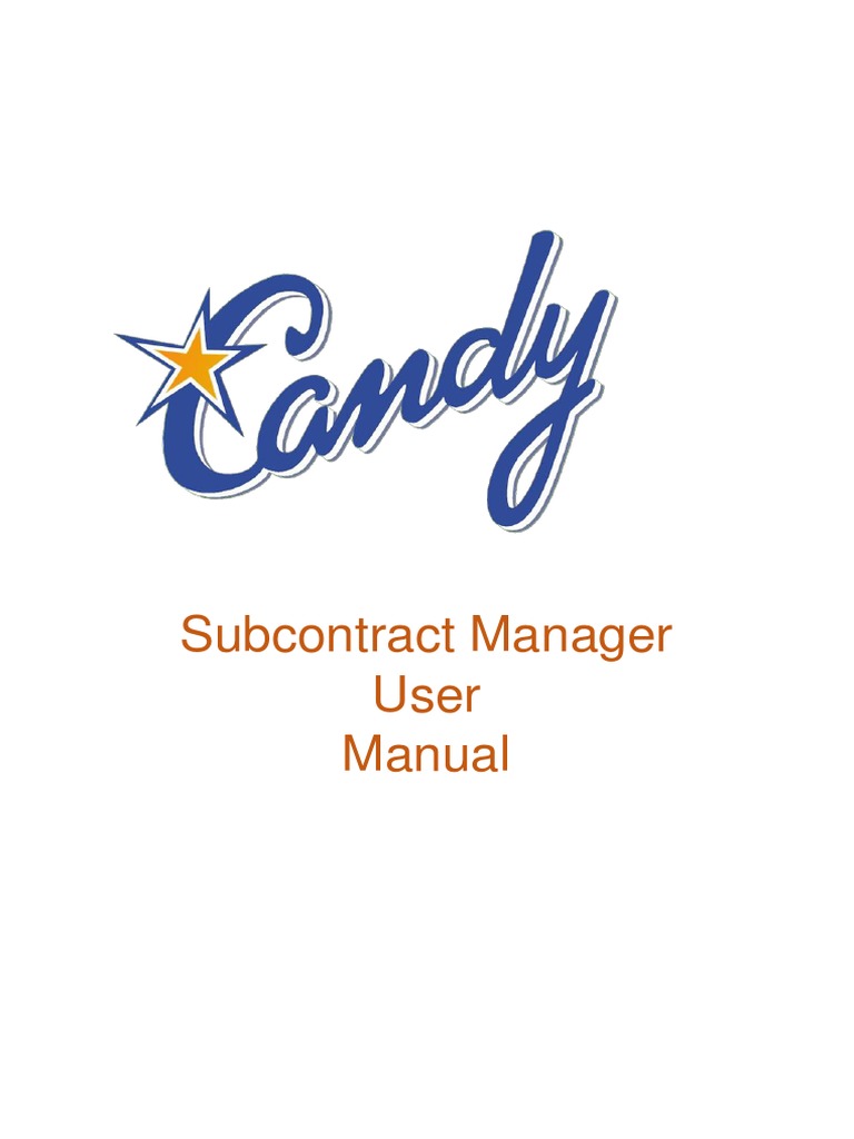 Subcontract Manager User Manual Guide | PDF | Subcontractor | Microsoft Excel