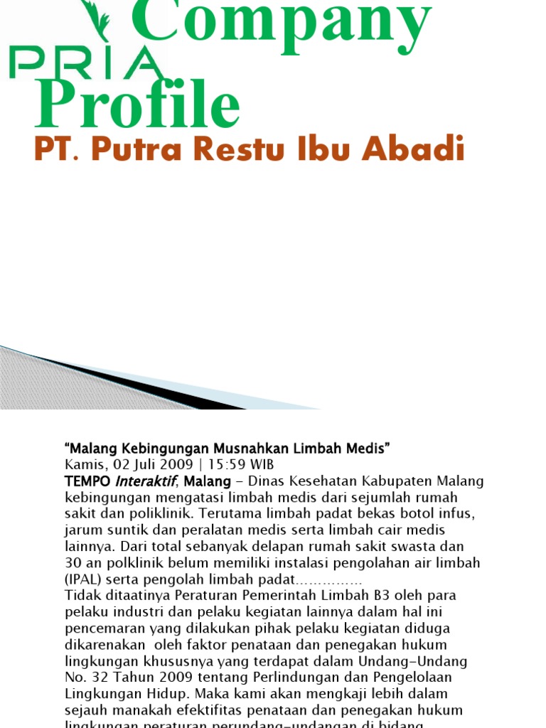 Materi Presentasi PT. PRIA | PDF