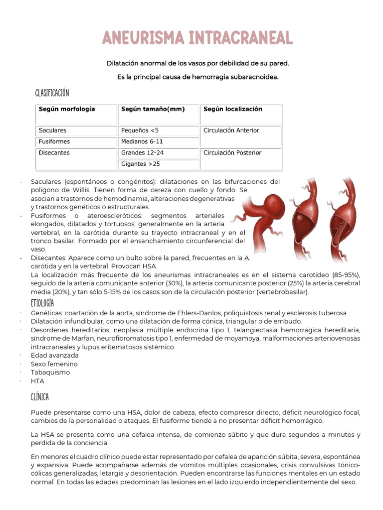 Aneurisma Intracraneal | PDF | Epidemiología | Enfermedades cardiovasculares