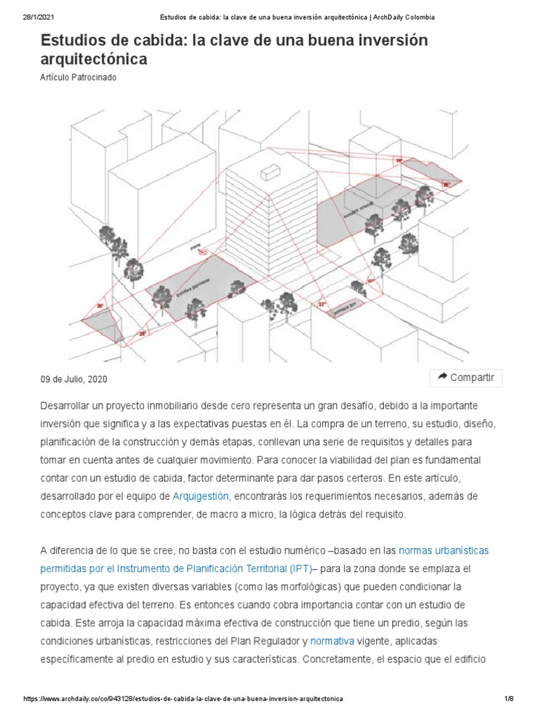 Estudios de Cabida - La Clave de Una Buena Inversión Arquitectónica ...
