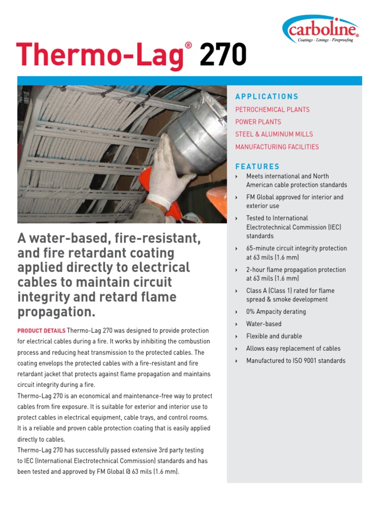 Thermo-Lag 270 Product Flyer | PDF | Electrical Wiring | Electricity