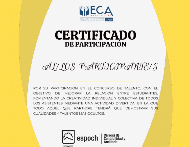 Certificado de Participacion | PDF