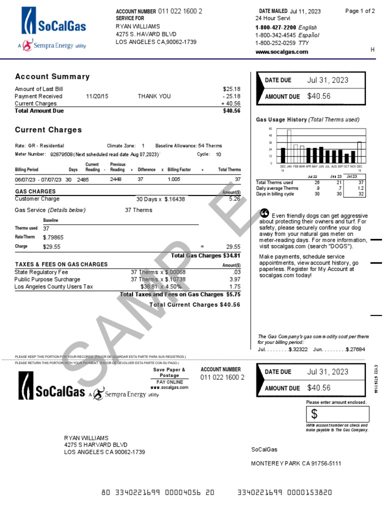 Gas Bill Format and Payment Details | PDF | Debit Card | Personal Finance