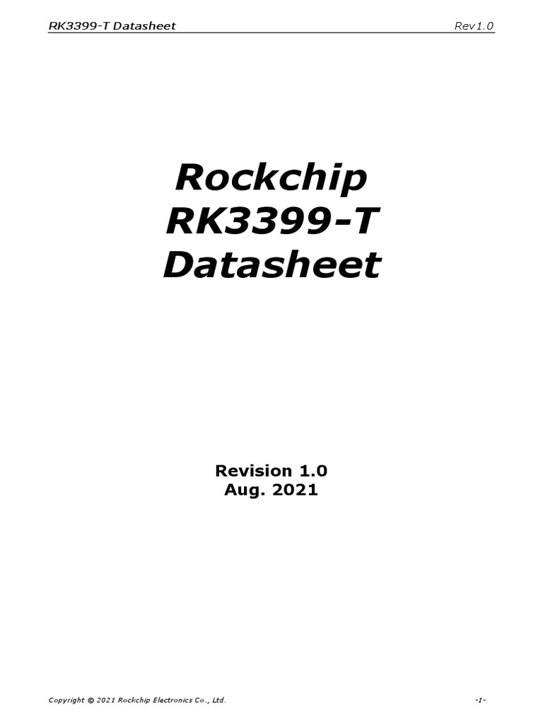 Rockchip RK3399-T Datasheet V1.0-20210818 | PDF | Central Processing ...
