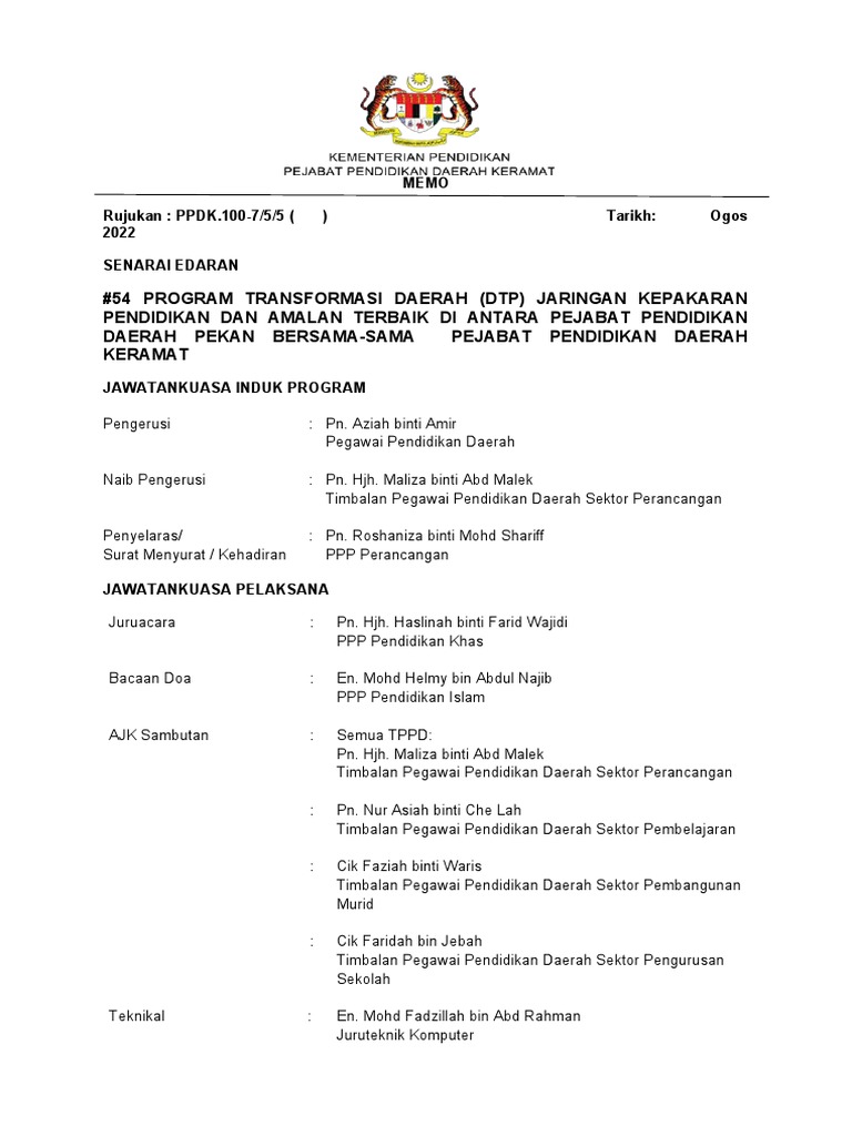 Ajk Lawatan PPD | PDF