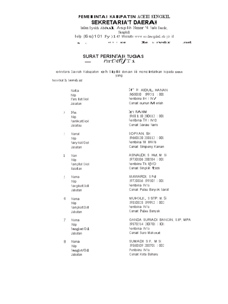 Surat Perintah Tugas | PDF