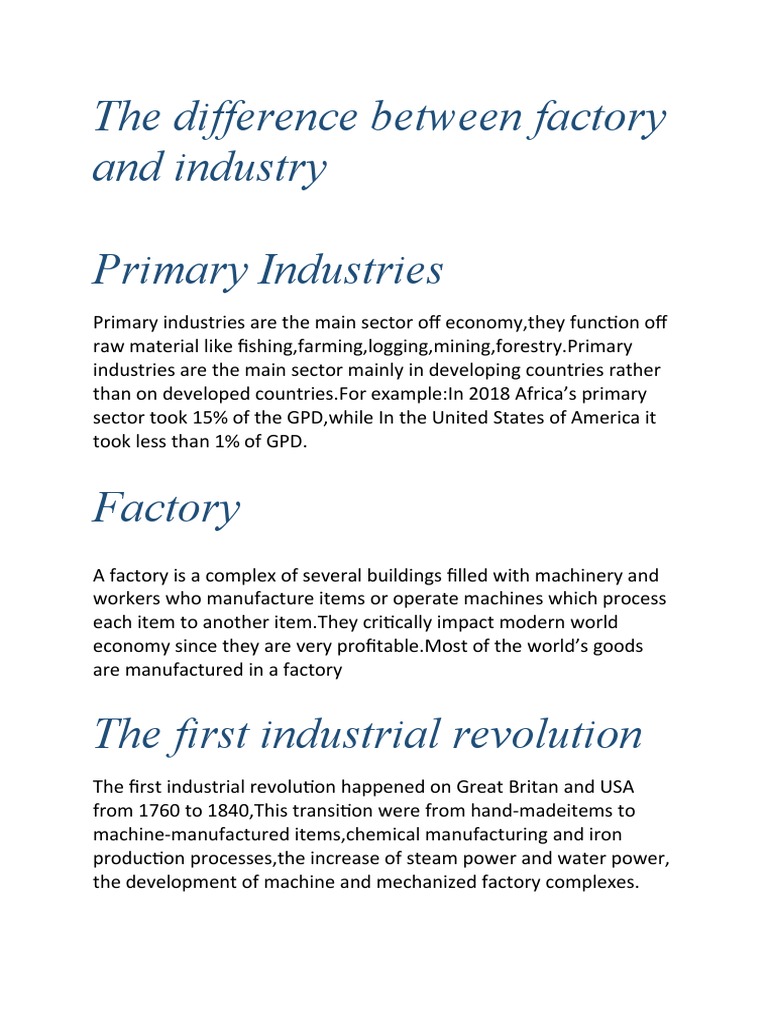 Industries and Factories | PDF