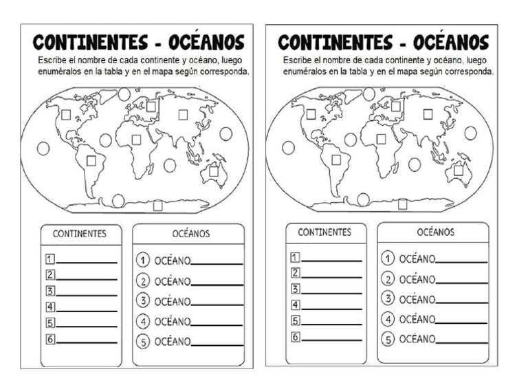 Actividad Oceanos | PDF