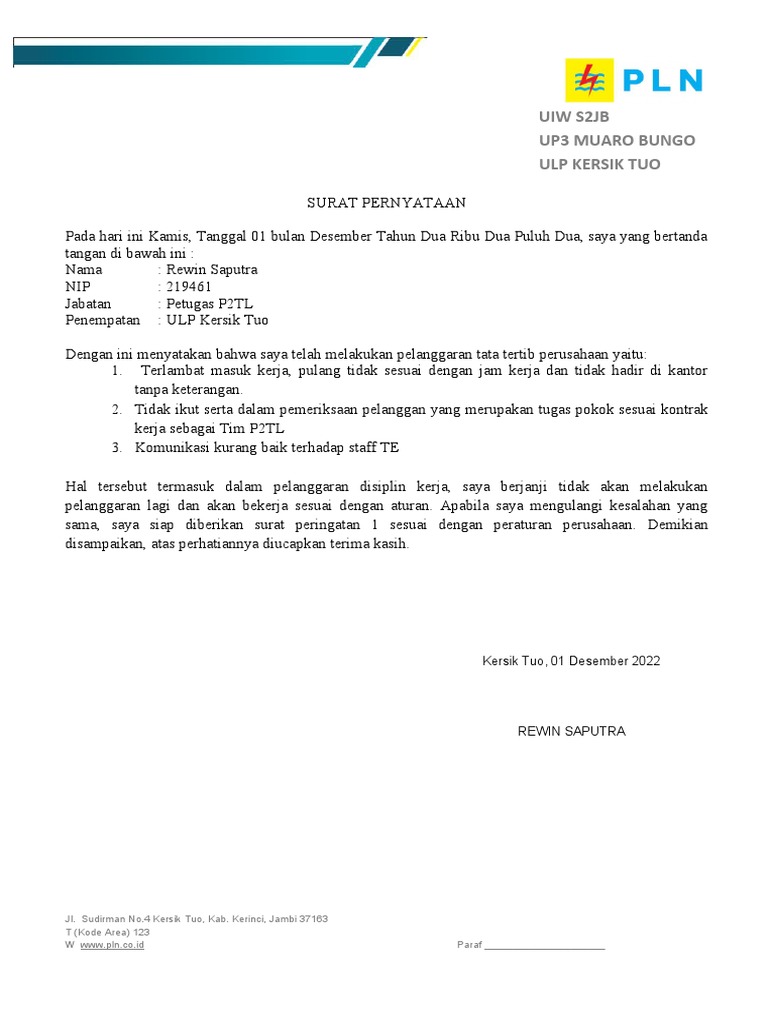 Surat Peringatan | PDF