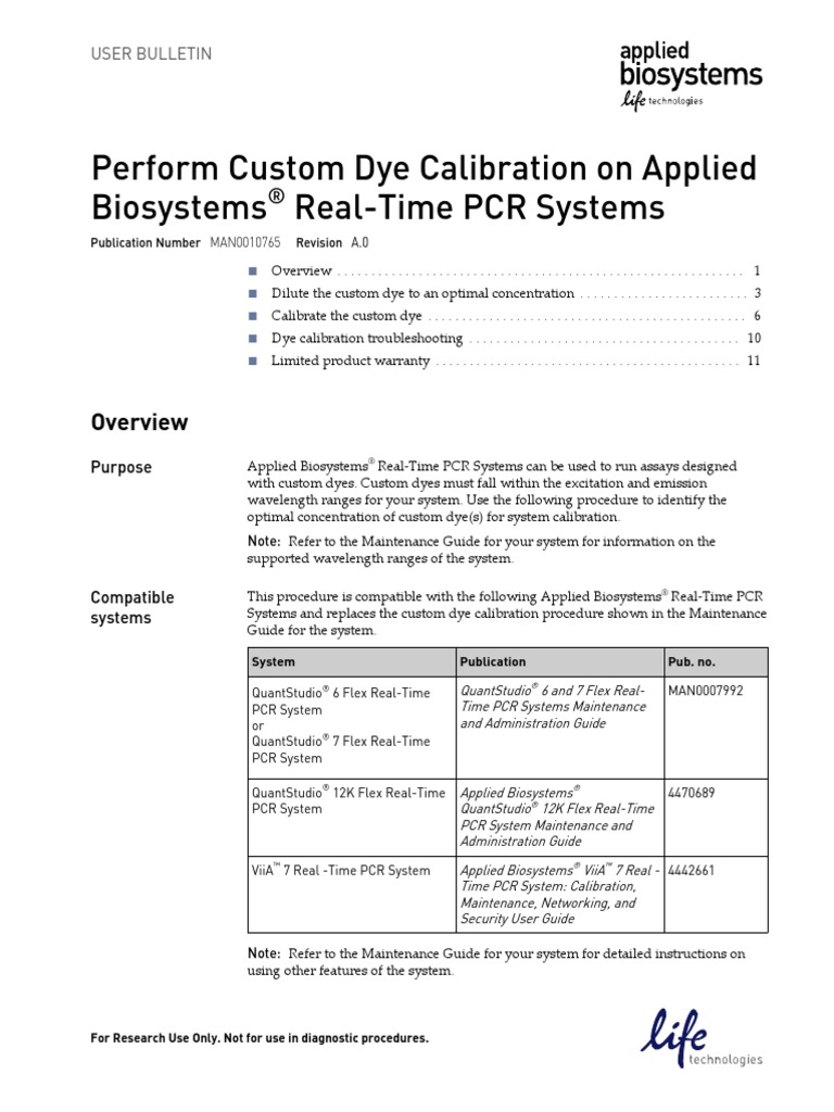 Dye Calibration | PDF | Real Time Polymerase Chain Reaction ...