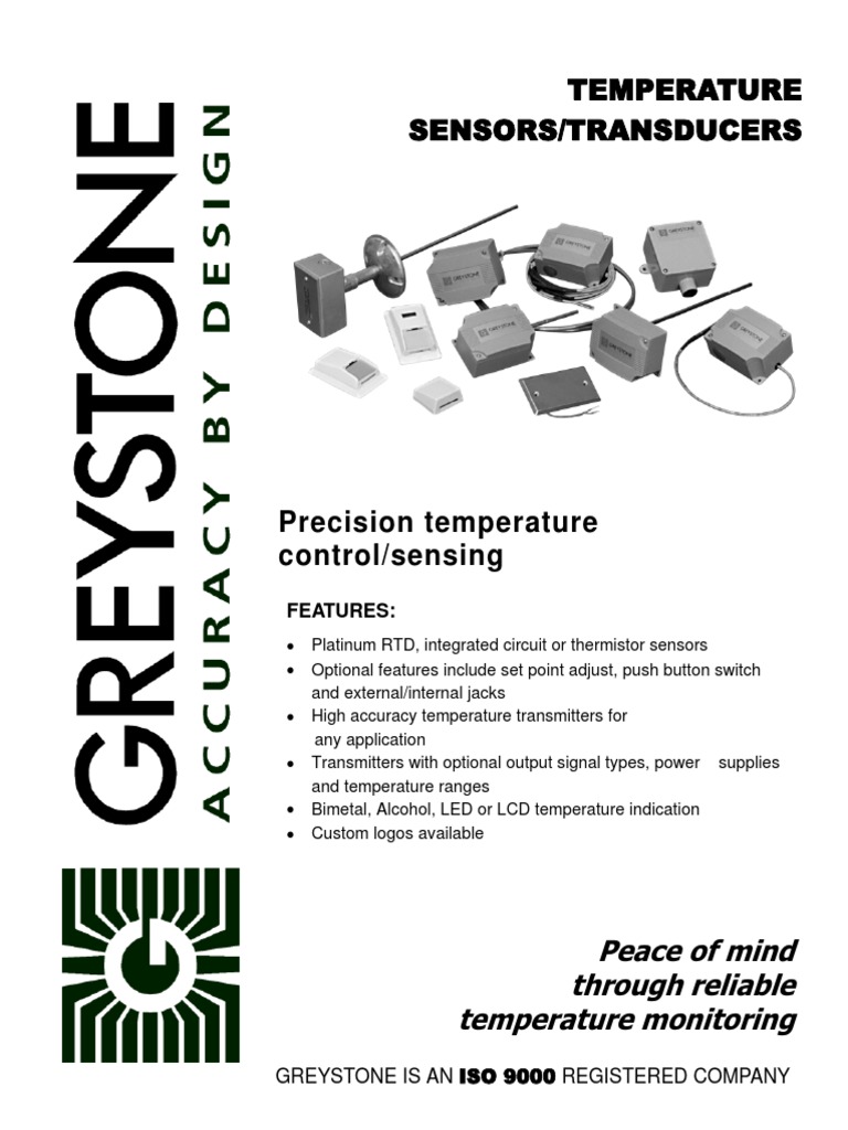 Greystone Temperature Sensors Transmitters Catalog | PDF | Power Supply ...