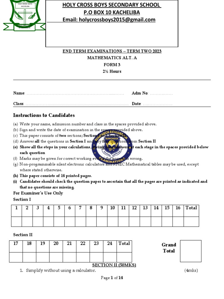 121 Mathematics PP1 QS | PDF | Area | Elementary Mathematics