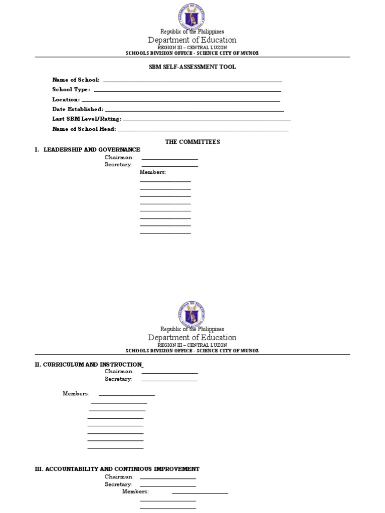 SBM Self Assessment Tool | PDF | Learning | Motivation