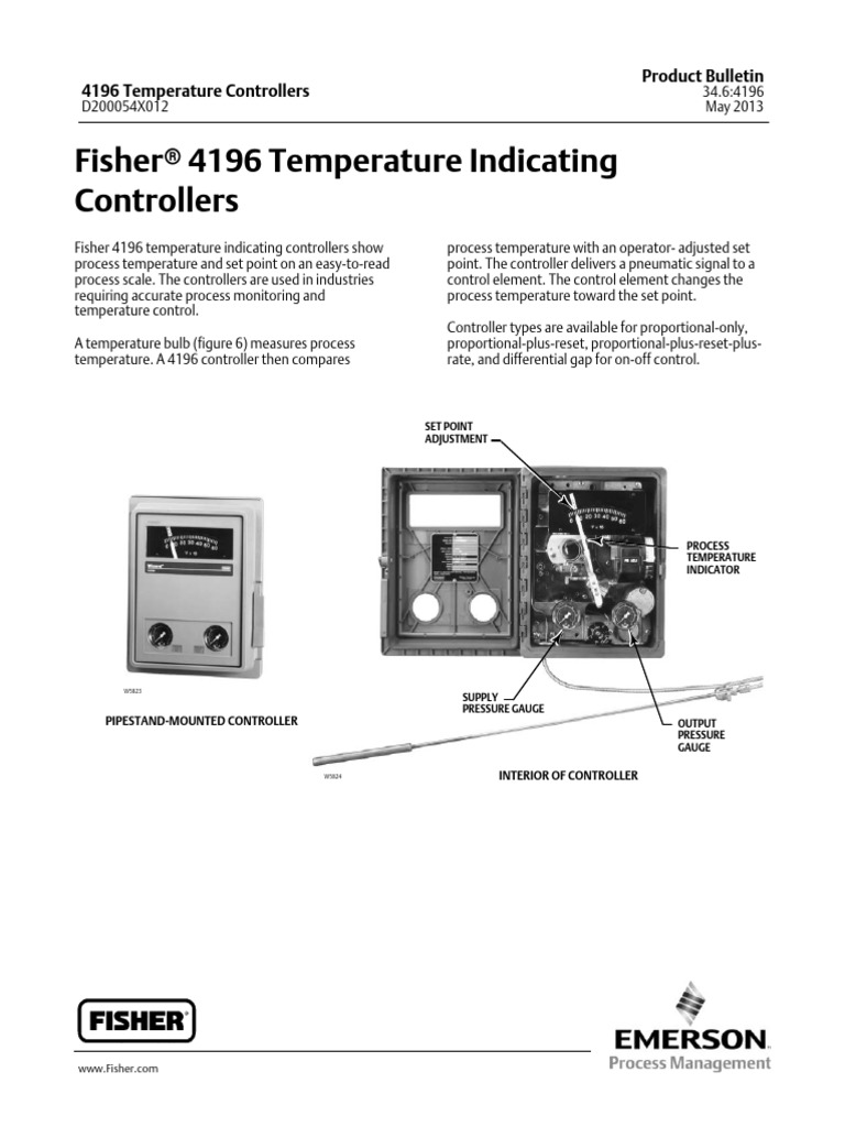 R 4196 Temperature Indicating: Fisher Controllers | PDF | Stainless ...