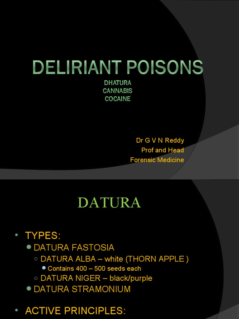 Deliriant Poisons | PDF | Cannabis | Cocaine