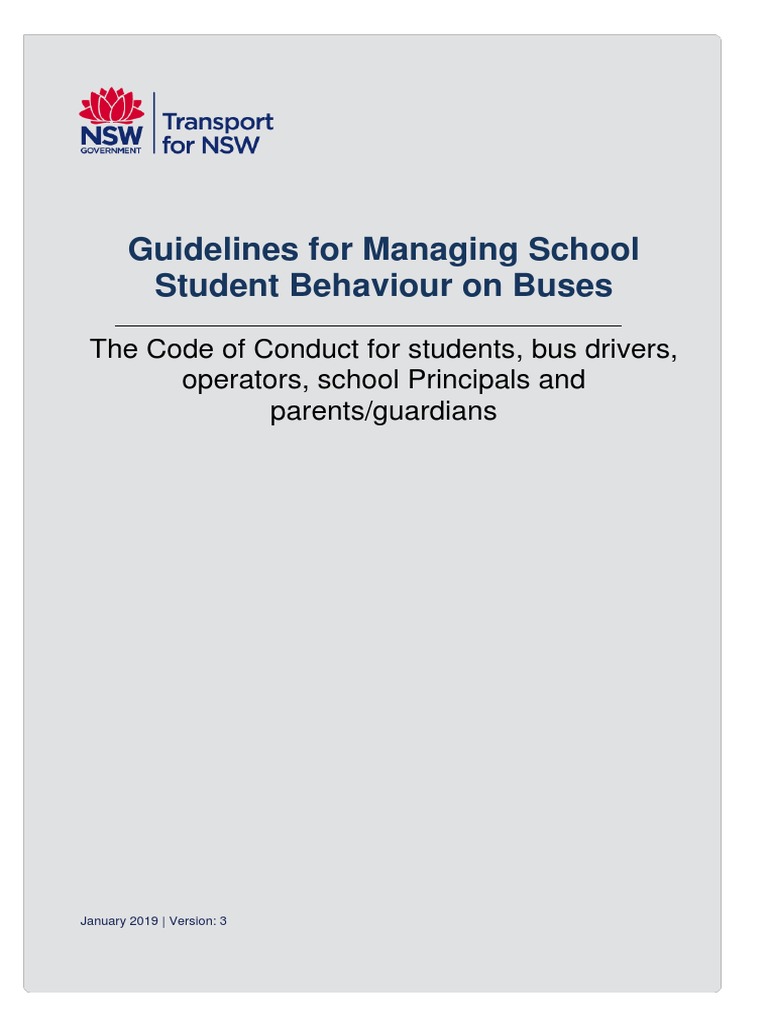 Guidelines For Managing School Student Behaviour On Buses | PDF | Bus | School Bus
