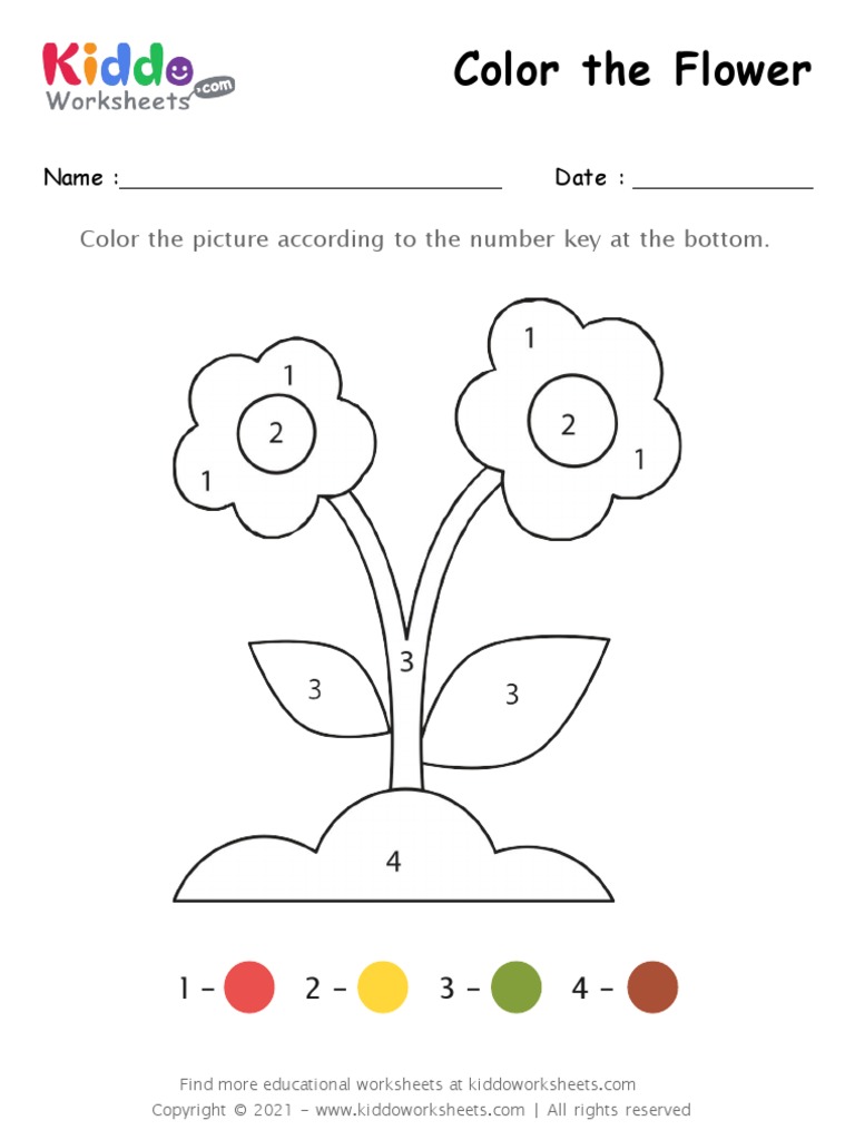 Color The Flower Worksheet | PDF