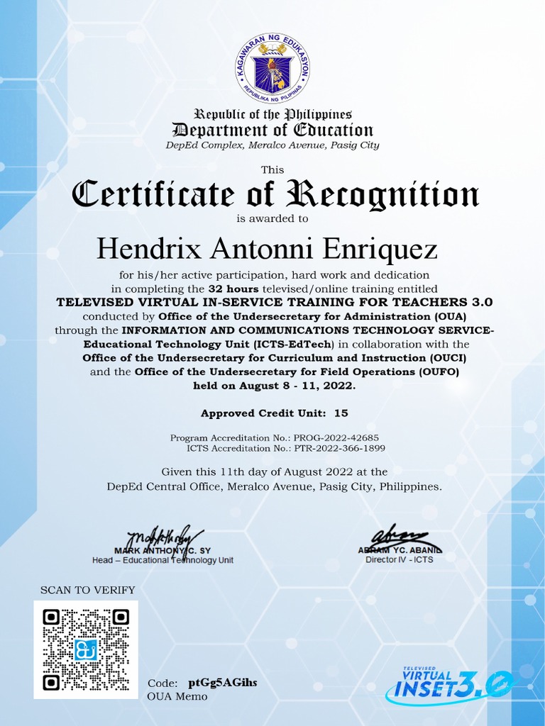 Virtual_Inset_3.0_-_Certificate_of_Recognition (2) | PDF
