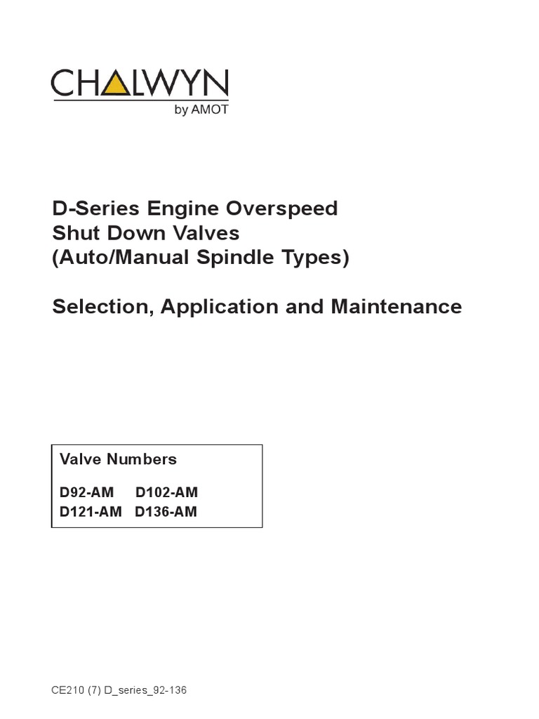Chalwyn-D-AutoManual-Spindle-CE210 (7) 0716 | PDF | Valve | Turbocharger