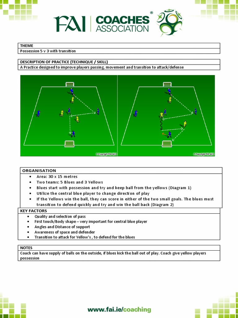 5 V 3 Possession 2 Goals With Transition | PDF