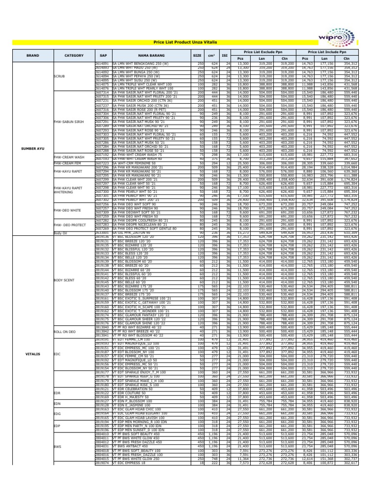Price List UV.2022 | PDF