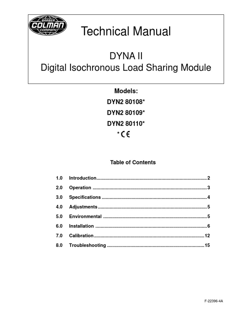 DYNA II Isochronous Load Sharing Manual | PDF | Alternating Current ...