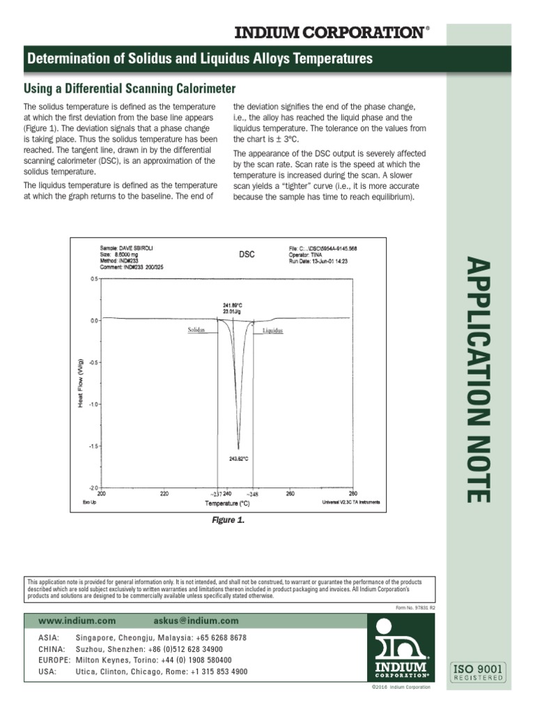 Determination of Solidus and Liquidus Alloys Temperatures 97831 r2 ...