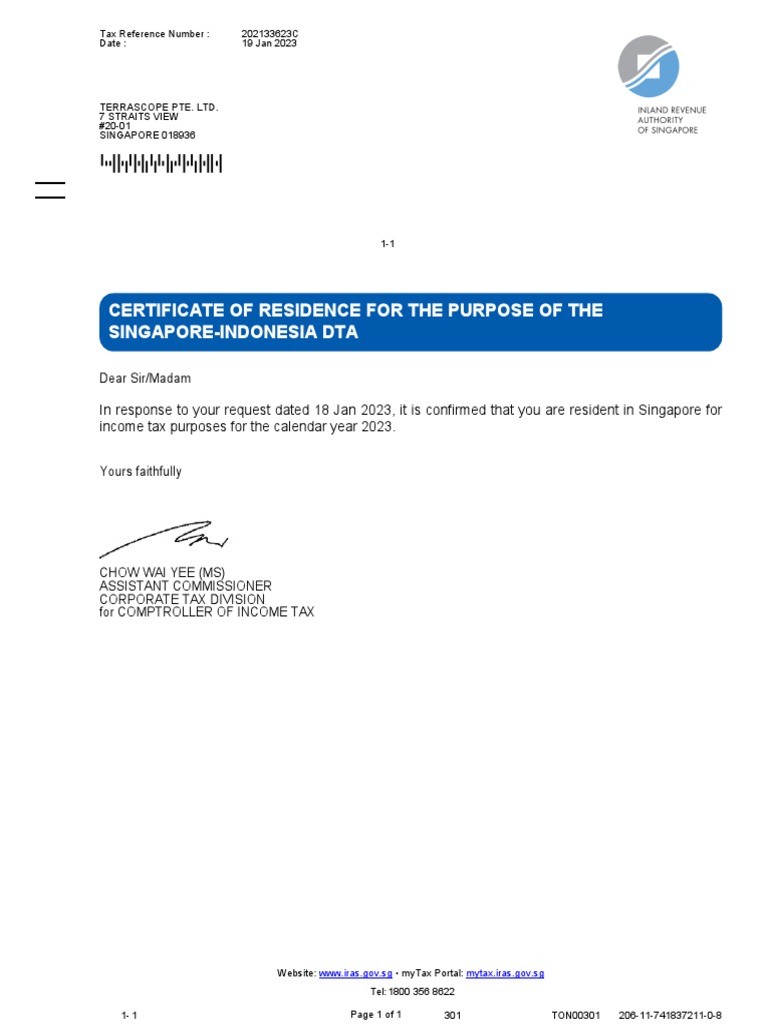 DGT Form&COR-Terrascope | PDF | Double Taxation | Taxes