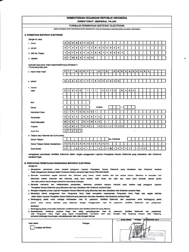 Formulir Perpanjangan Sertel GA 2022E | PDF
