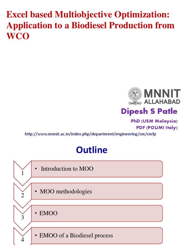 Dipesh NITW EMOO | PDF | Mathematical Optimization | Linear Programming